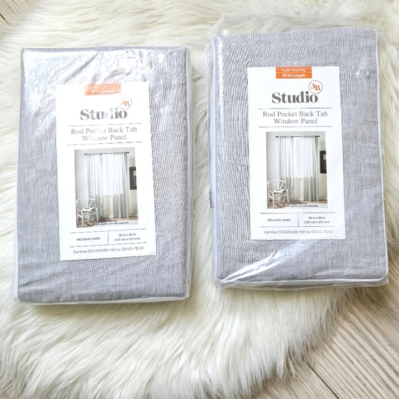 Studio 3B | Accents | Nwt 2 Belgian Linen Studio 3b Gray Window Panels ...